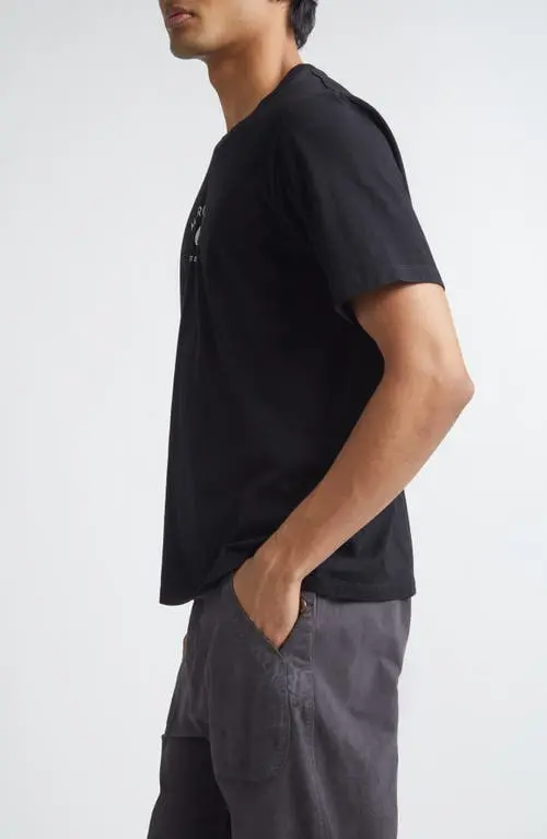MAISON MARGIELA Signature Embroidered Logo Graphic T-shirt - Black