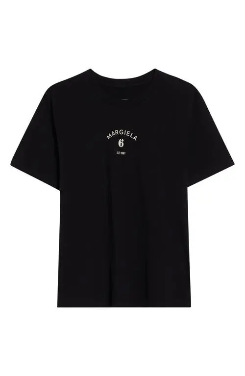 MAISON MARGIELA Signature Embroidered Logo Graphic T-shirt - Black