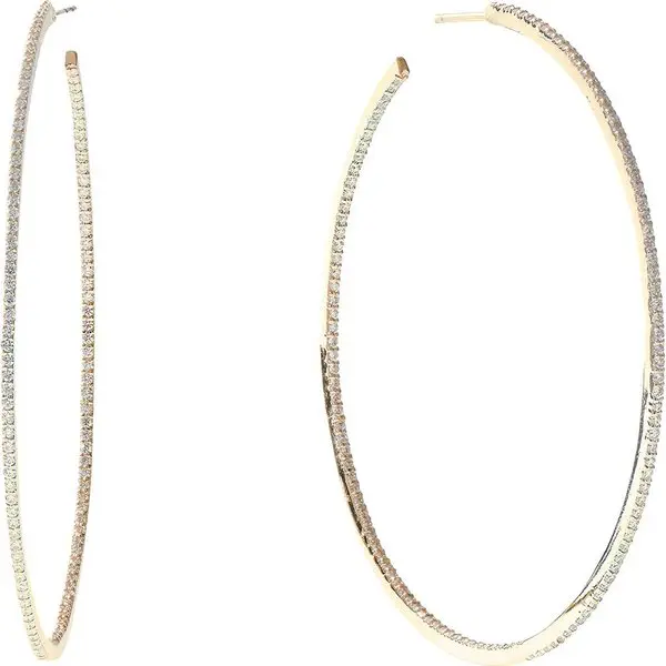 Lana Jewelry 14k Gold Inside Out Diamond Hoop Earrings - Yellow Gold