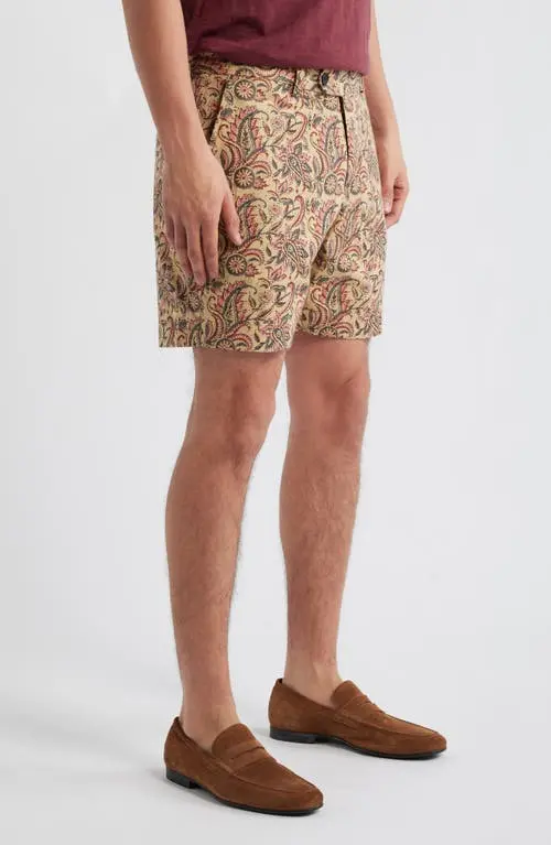 Brooks Brothers Floral Flat-front Cotton Shorts