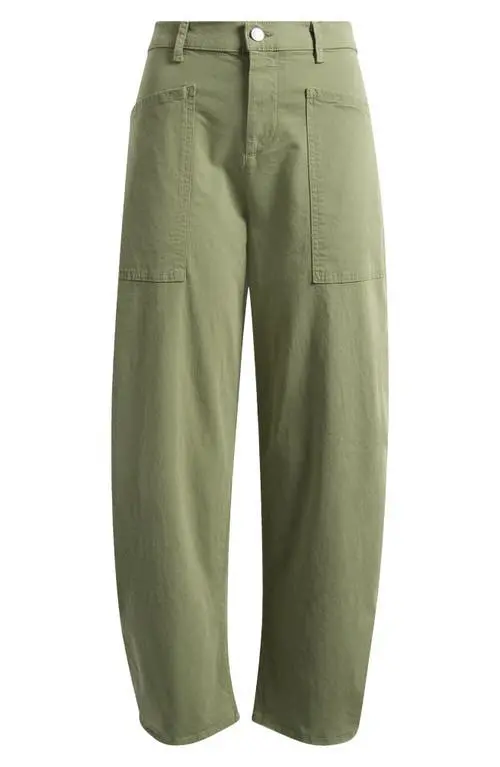 Frank & Eileen Bray Barrel Leg Cotton Twill Pants - Olive