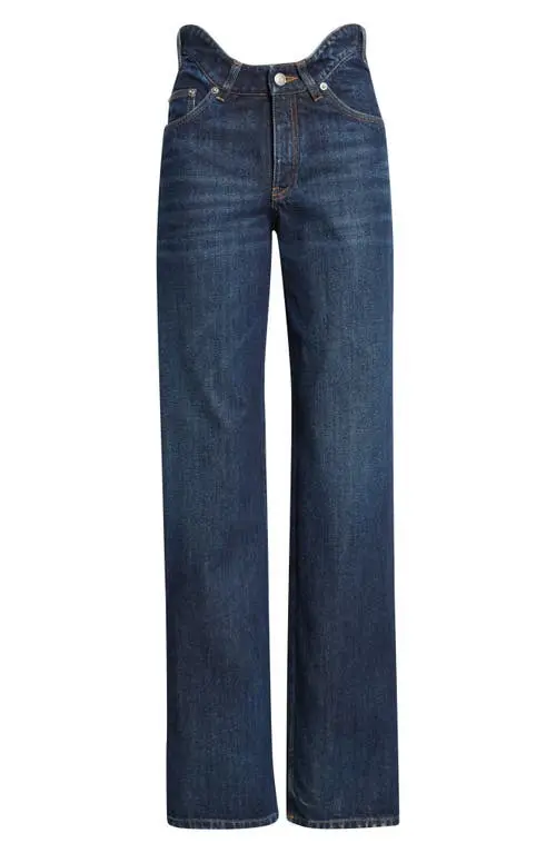 JEAN PAUL GAULTIER Curvy Waistband Straight Leg Jeans - Indigo