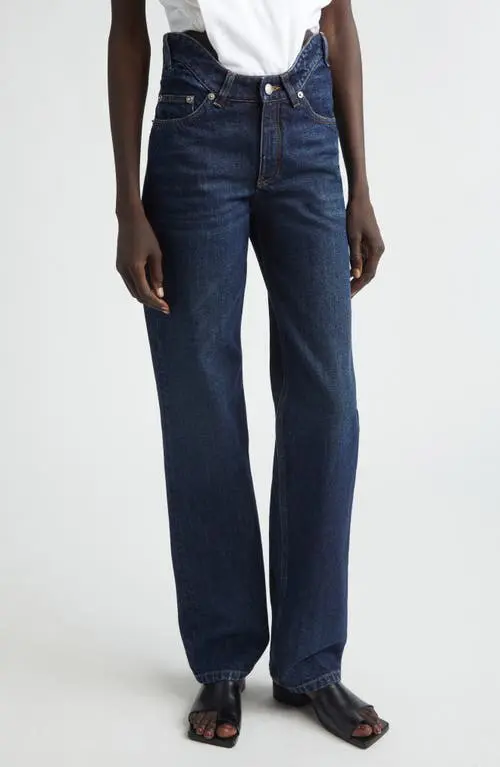 JEAN PAUL GAULTIER Curvy Waistband Straight Leg Jeans