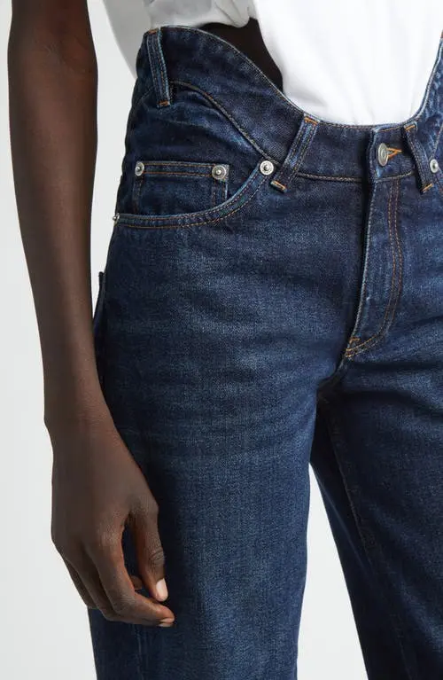 JEAN PAUL GAULTIER Curvy Waistband Straight Leg Jeans