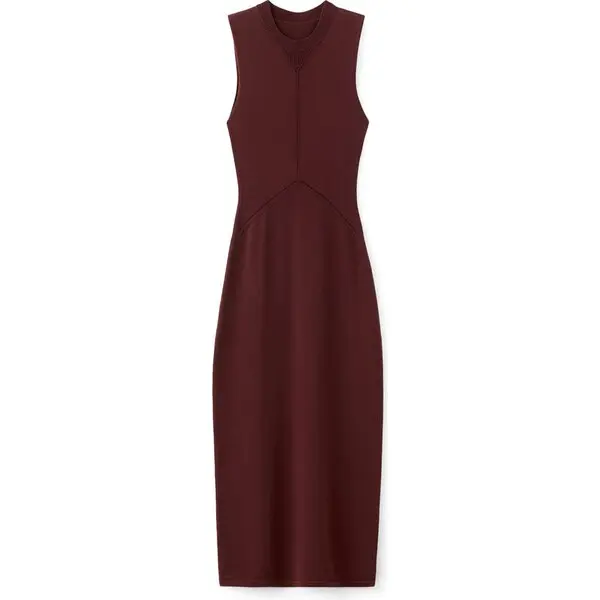 Mango Knit Column Midi Dress - Wine