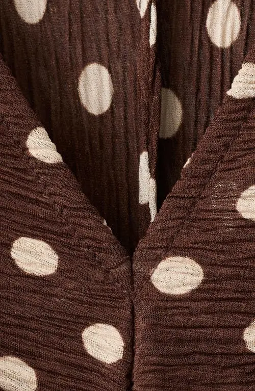 Mango Printed Midi Dress - Brown