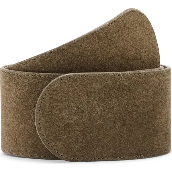 Mango Suede Belt - Khaki