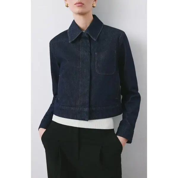 Mango Dark-wash Denim Jacket