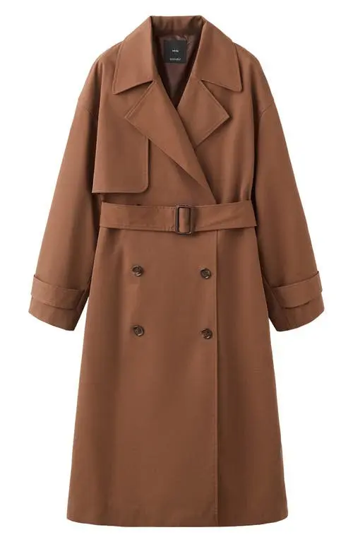 Mango Long Double Breasted Trench Coat