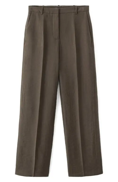Mango Lyocell Blend Straight Leg Trousers