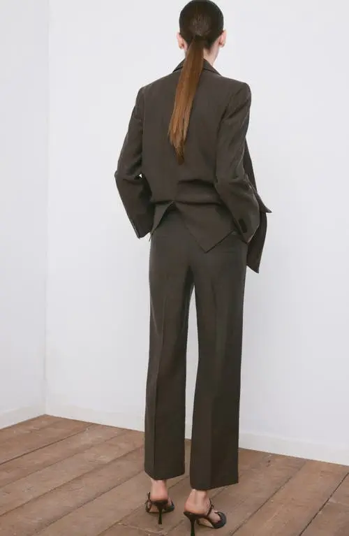 Mango Lyocell Blend Straight Leg Trousers
