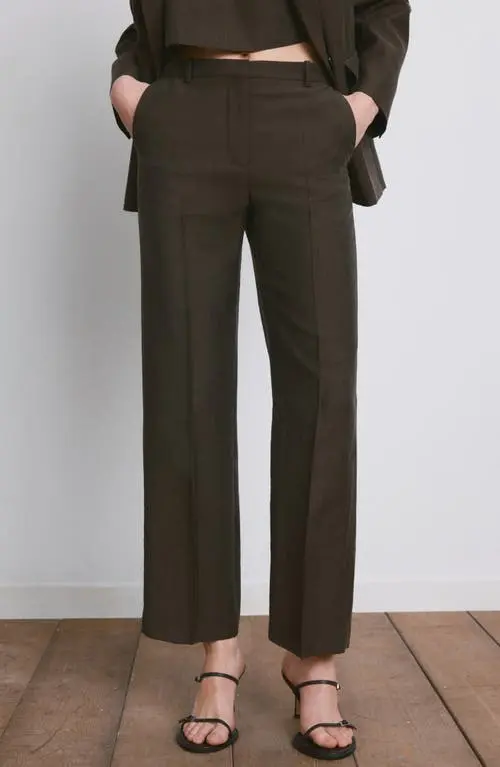 Mango Lyocell Blend Straight Leg Trousers