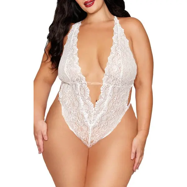 DREAMGIRL Lace Teddy - White