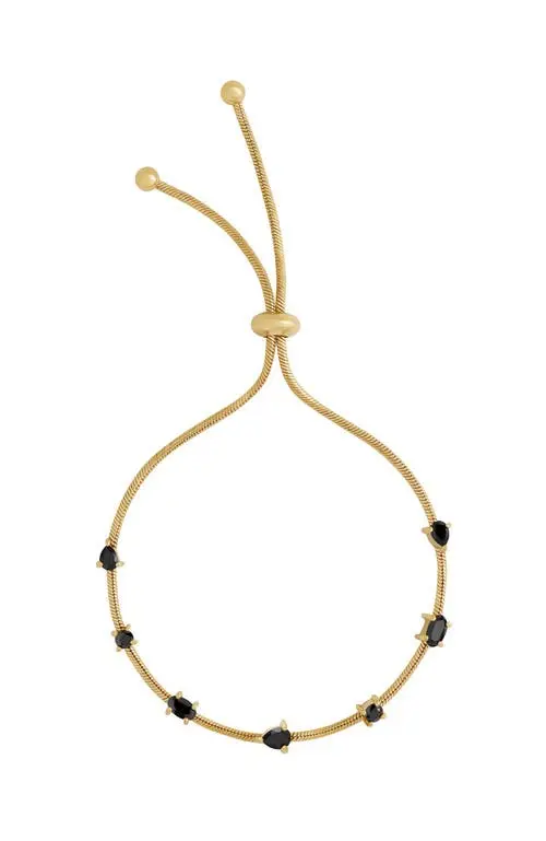 KARMA AND LUCK Black Onyx Gold-plated Bolo Bracelet - Gold/black