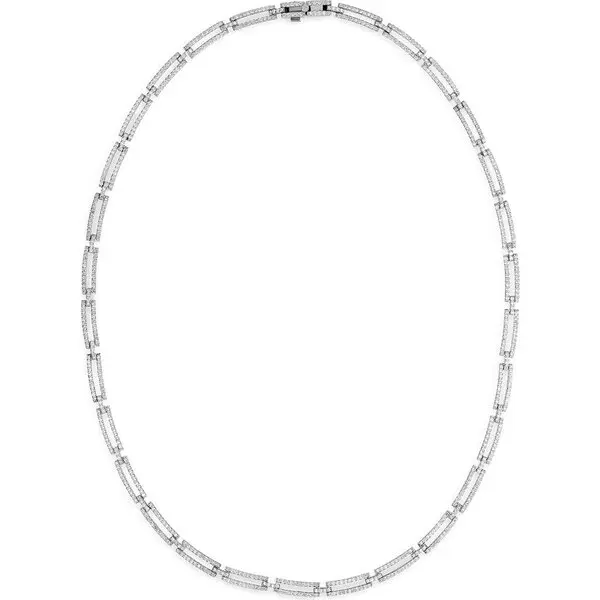 Lana Jewelry 14k Gold Skinny Tag Choker Necklace - White Gold