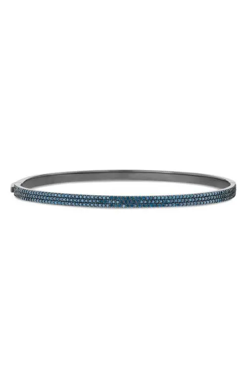 Lana Jewelry 14k Gold Bangle Bracelet With Blue Diamonds - Black Gold