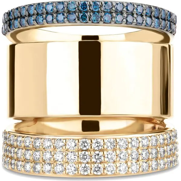 Lana Jewelry 14k Gold Diamond Vanity Ring - Yellow Gold/blue