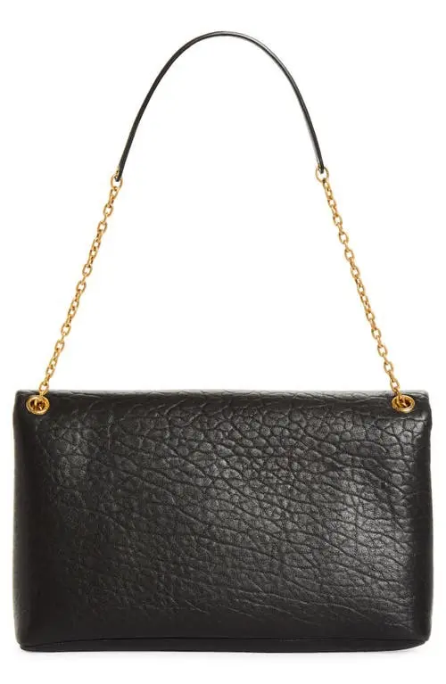 Saint Laurent Cassandre Lambskin Pouch With Chain - Noir