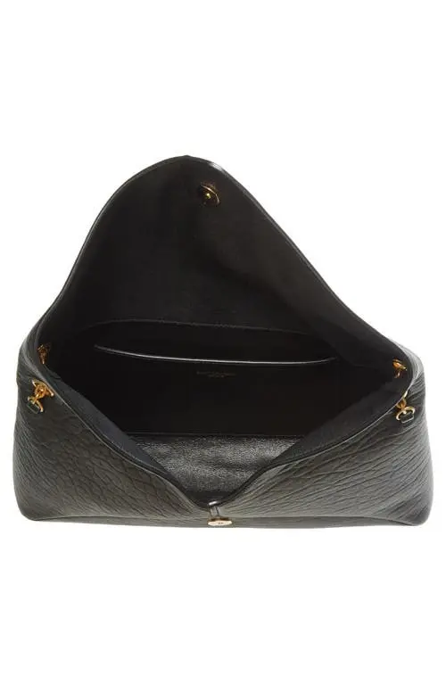 Saint Laurent Cassandre Lambskin Pouch With Chain - Noir