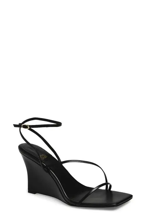 Jeffrey Campbell Highlight Ankle Strap Wedge Sandal - Black