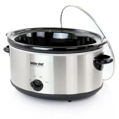 BETTER CHEF 6 Quart Oval Slow Cooker With Removable Stoneware Crock