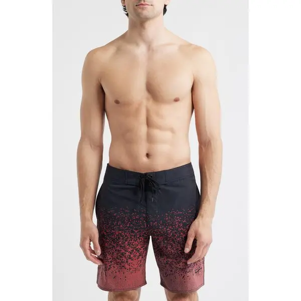 SANTO STUDIO Cole Houshmand Pro Board Shorts - Black/red/white