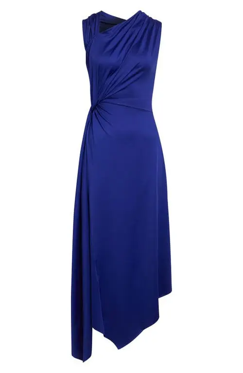 Victoria Beckham Asymmetric Stretch Jersey Midi Dress - Bright Indigo