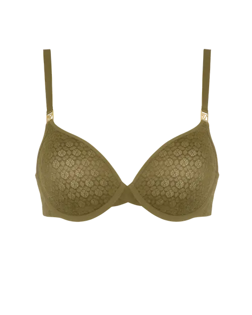 NUDEA Honeycomb Semi-demi Balconette Bra - Fern