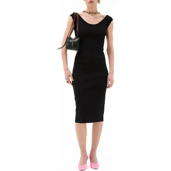 Versace Cotton-blend Sweater Dress With Plunge Back