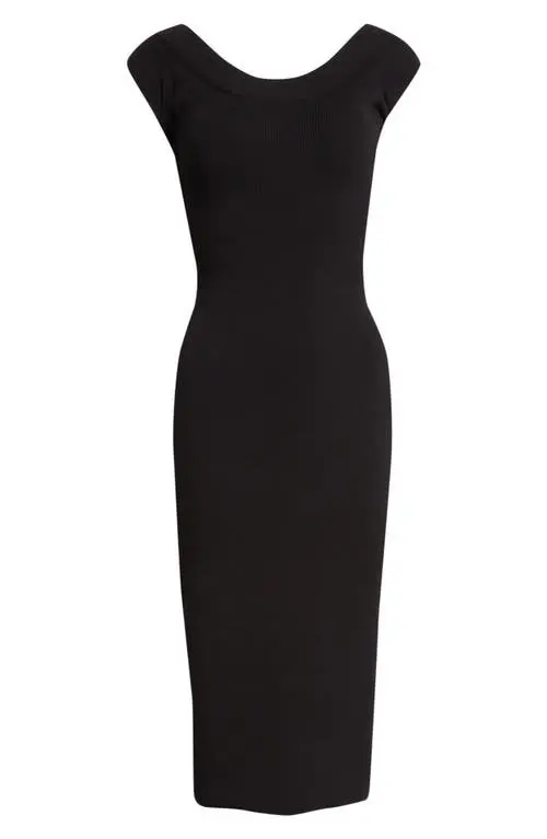 Versace Cotton-blend Sweater Dress With Plunge Back