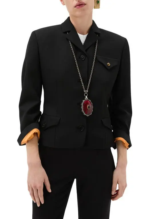 Versace Wool Grain De Poudre Informal Jacket