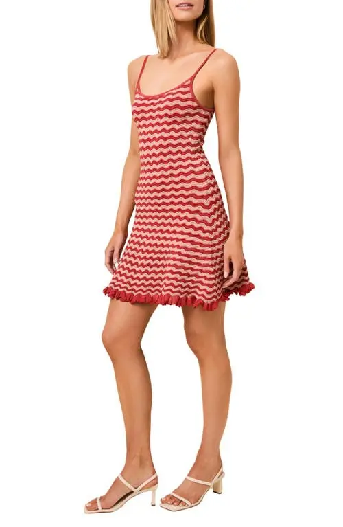 Solid & Striped The Talia Wavy Stripe Knit Minidress - Rooftop Red