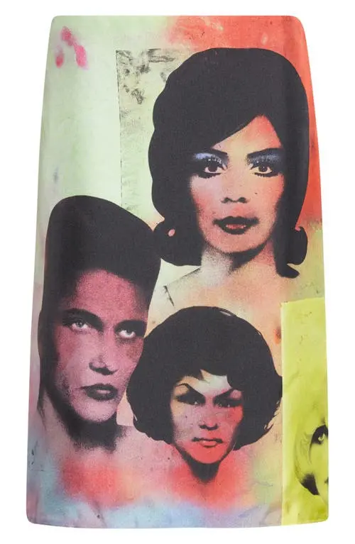 Versace Printed Silk Twill Pencil Skirt