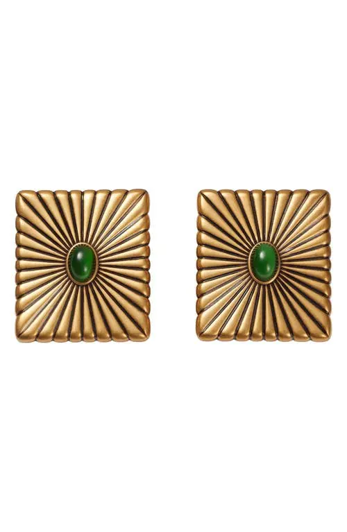 Versace Cabochon Drop Earrings - Gold 82 Green