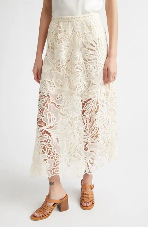 Ulla Johnson Gallina Corded Lace Midi Skirt