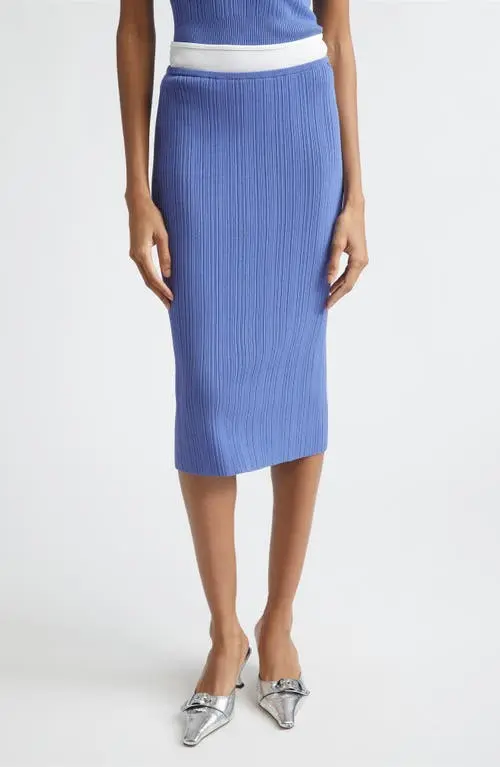 DIESEL® Ribbed Knit Midi Skirt - Blue Star