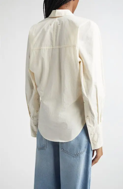 Ossou Ridge Crinkled Cotton Poplin Button-up Shirt