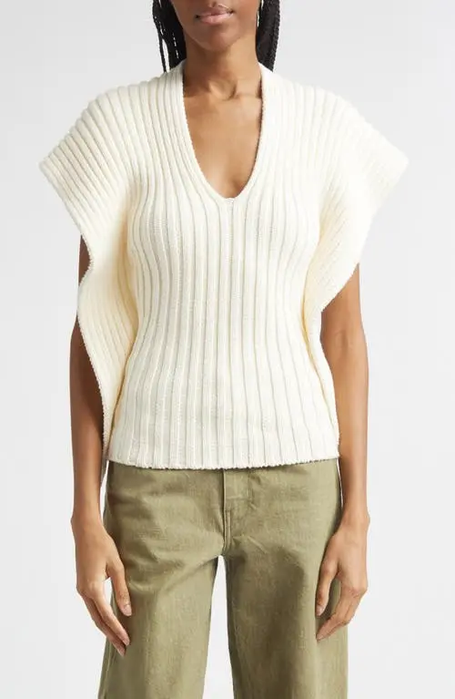 Ossou Greer Cutout Ribbed Cotton Sweater