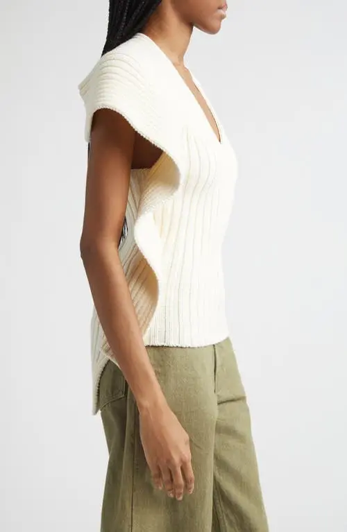 Ossou Greer Cutout Ribbed Cotton Sweater