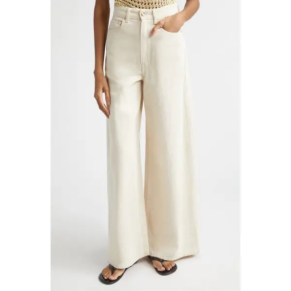 Ossou High Waist Wide Leg Jeans - Buff Wash