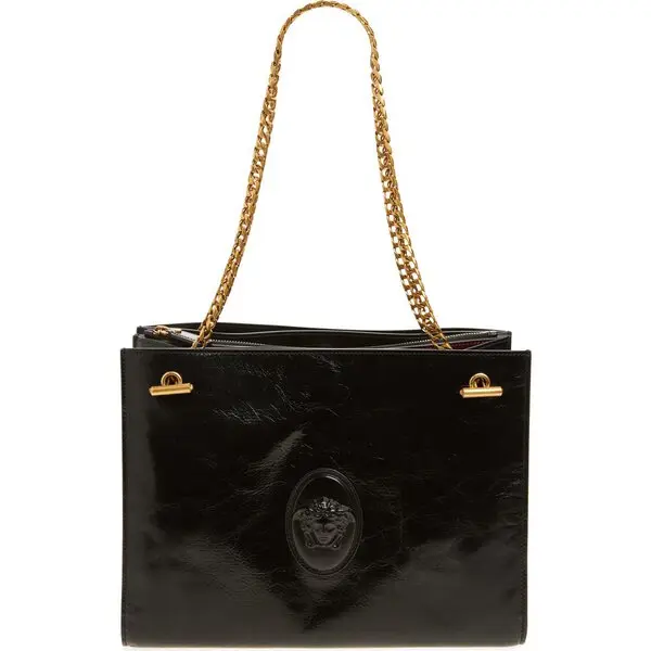 Versace Medium Cabine Shoulder Bag - Black-gold