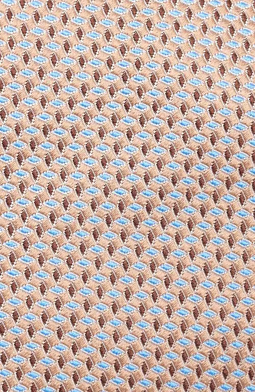 David Donahue Geo Jacquard Silk Tie - Cocoa