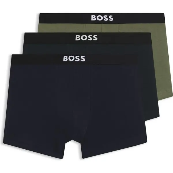 BOSS Assorted 3-pack One Stretch Cotton Trunks - Open Blue