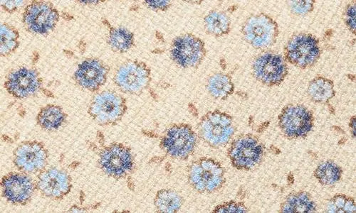 David Donahue Floral Print Silk Neck Tie - Sky