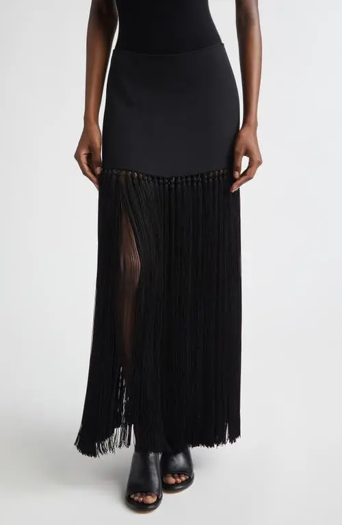Michael Kors Wool Gabardine Tasseled Miniskirt