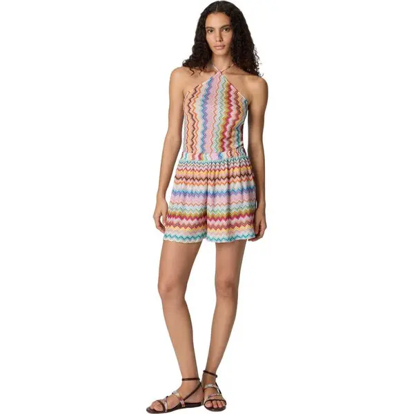 Missoni Short Jumpsuit With Pixel-effect Zigzag Pattern - Multicoloured