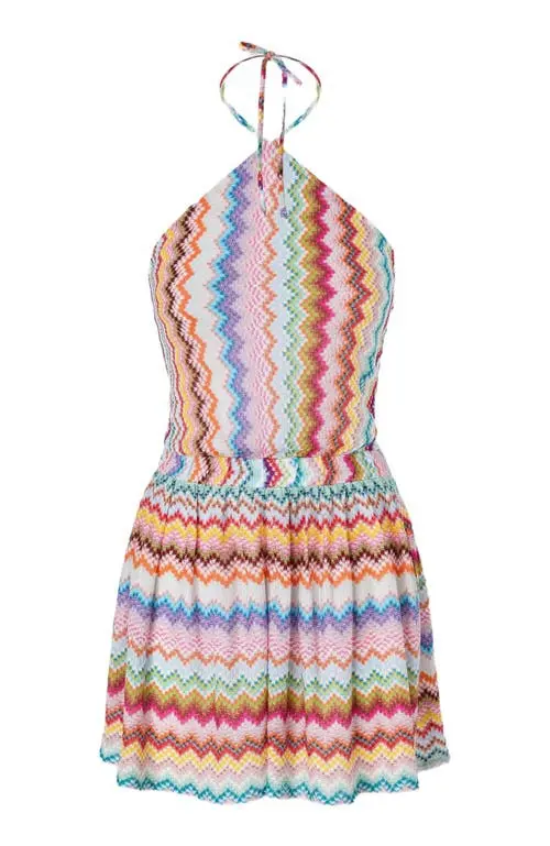 Missoni Short Jumpsuit With Pixel-effect Zigzag Pattern - Multicoloured
