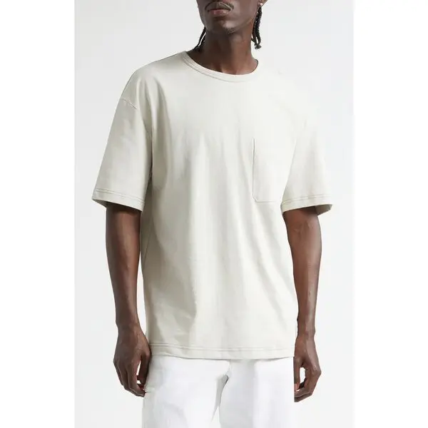 LEMAIRE Boxy Cotton & Linen T-shirt - Pearl