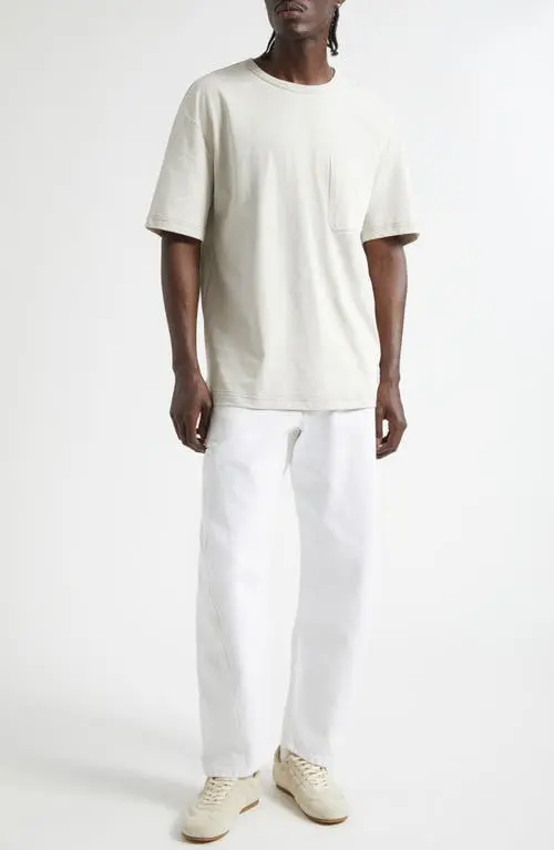 LEMAIRE Boxy Cotton & Linen T-shirt - Pearl