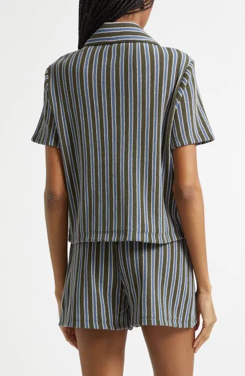 Veronica Beard Kyan Stripe Cotton Blend Button-up Shirt
